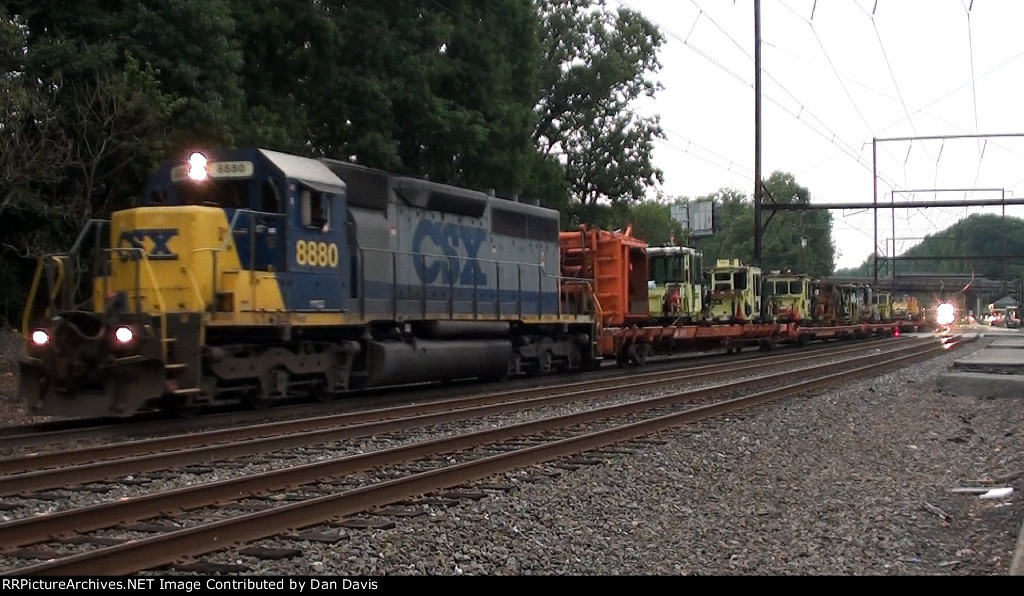 CSX SD40-2 8880 leads W046-25 MOW Equipment